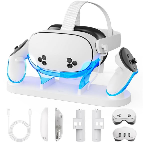 Charging Dock for Meta Quest 3 & Quest 3S, 2-in-1 Fast Charging Station ...
