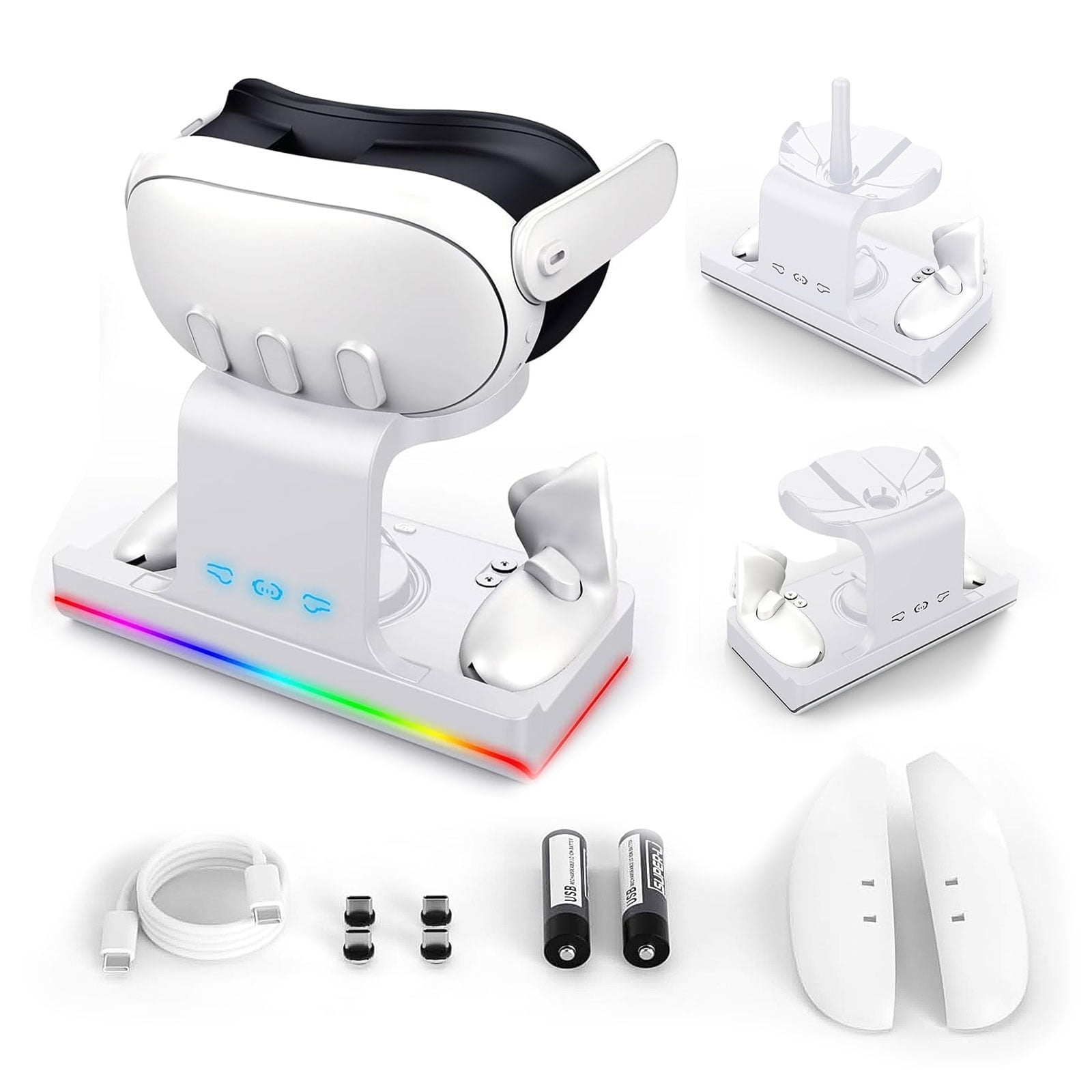 Charging Dock for Meta Quest 3, VR Headset & Controllers Charging Stand ...