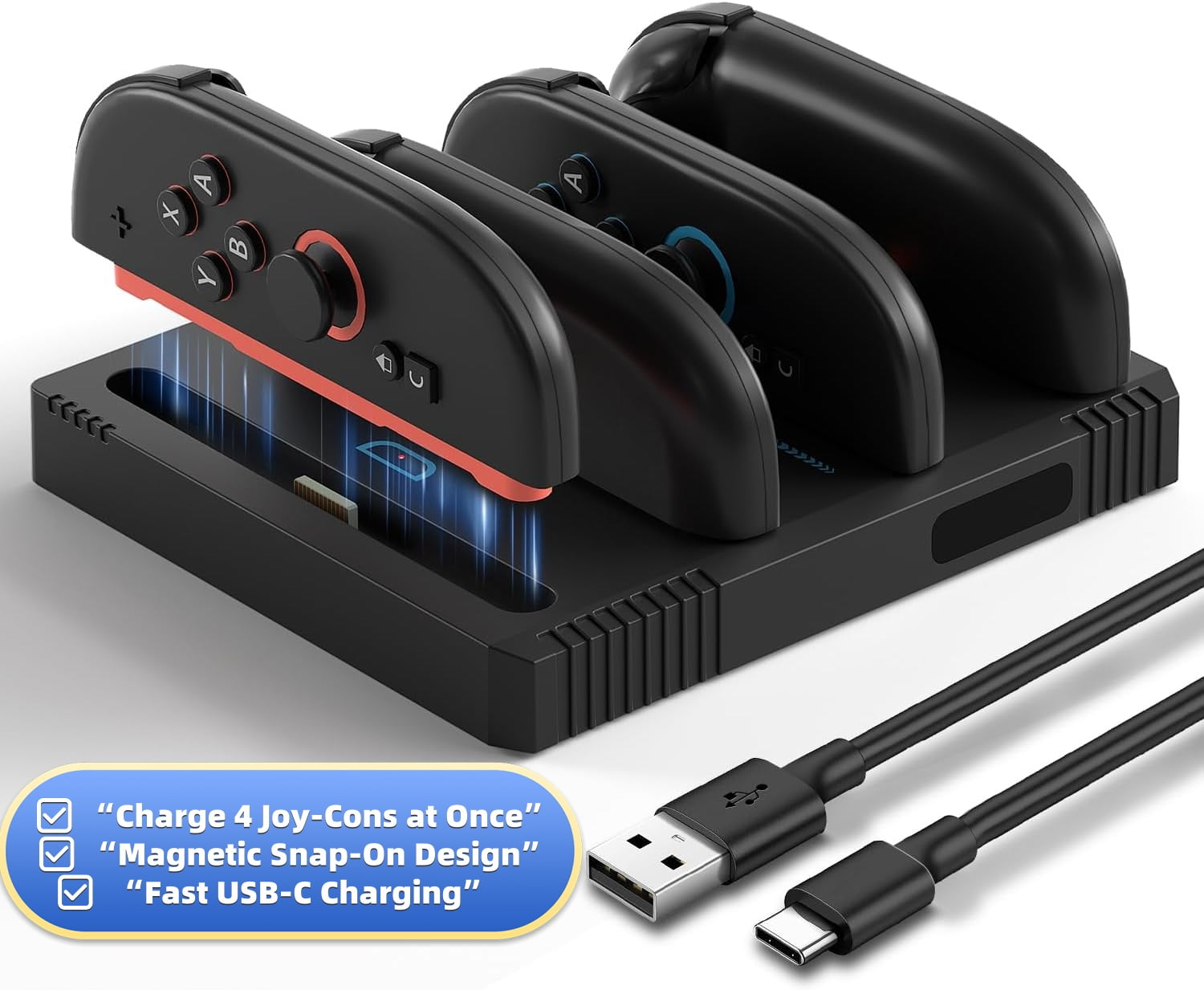 Charging Dock for Nintendo Switch 2 Joy Con Controllers,4 in 1 Fast ...