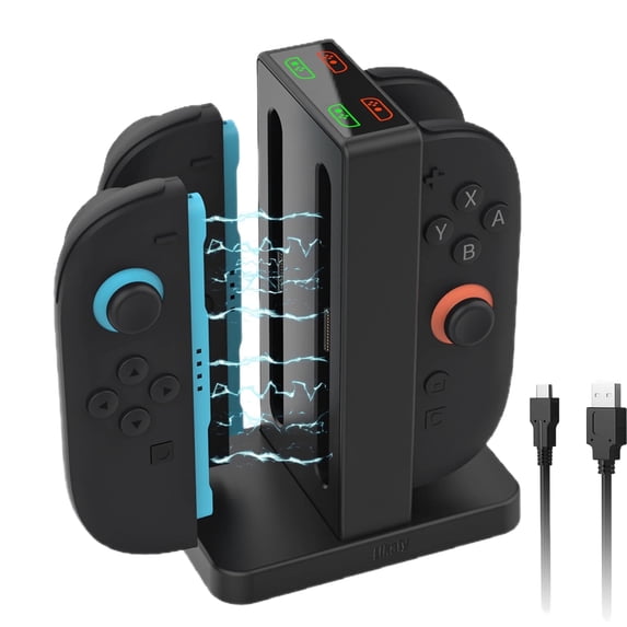 Likaty Charging Dock for Nintendo Switch 2 JoyCons, RGB, Acrylic, USB-C ...