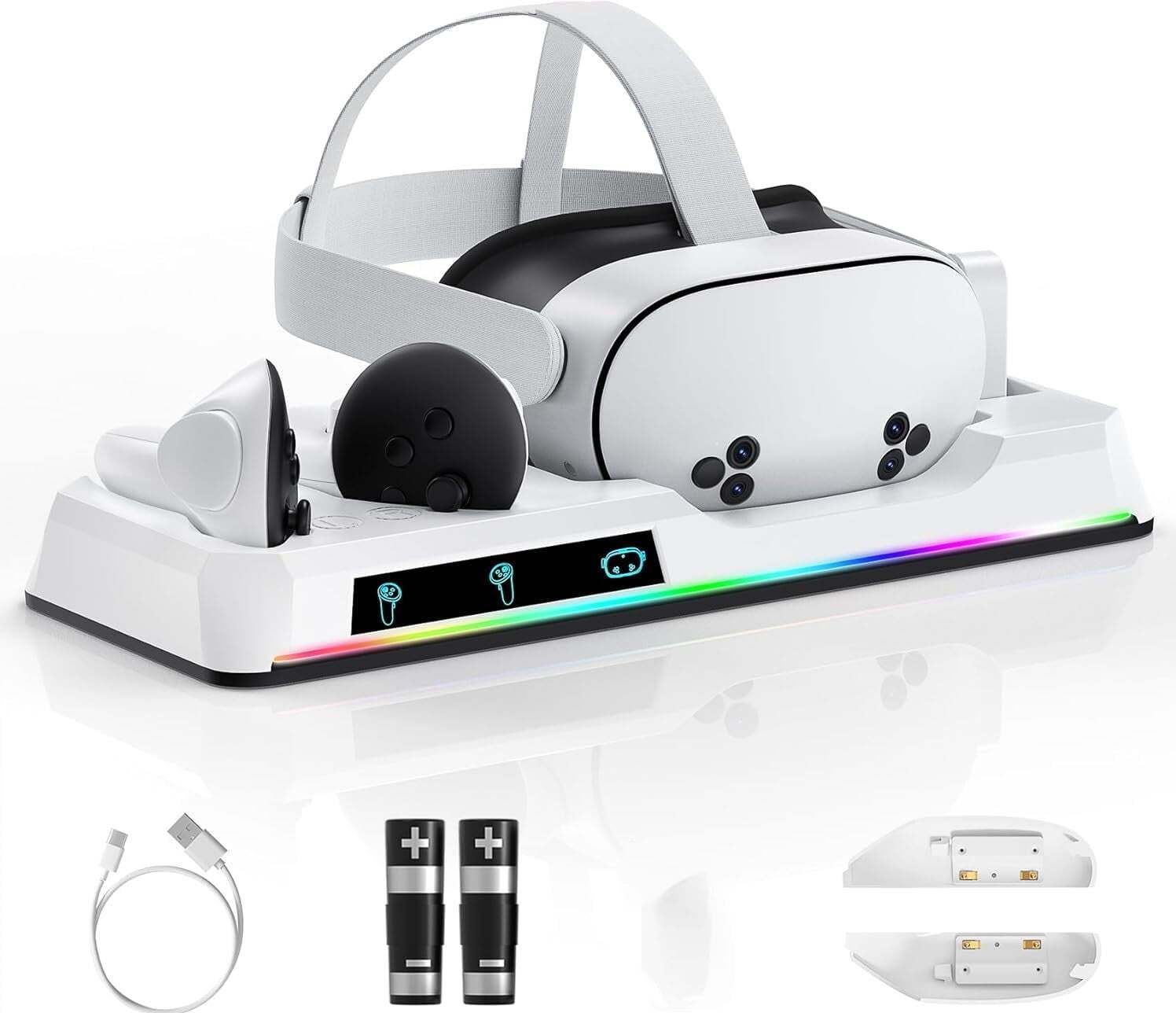 Charging Dock for Oculus Quest 3S, Magnetic VR Charger with 2 ...