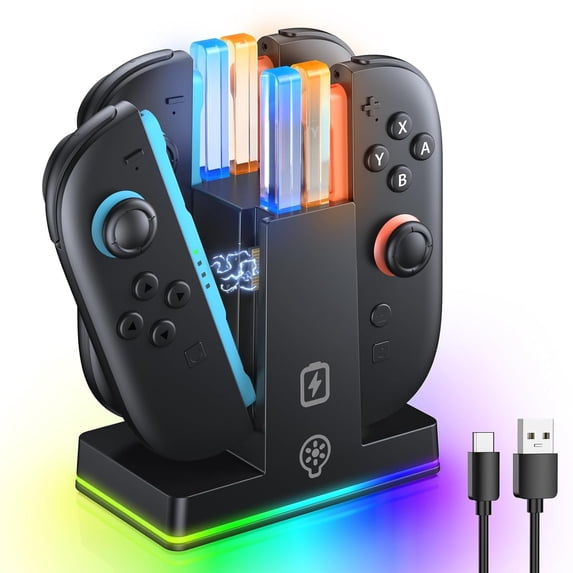 Charging Dock for Switch 2(2025) for Joy-Con 2, Dual-Direction Magnetic ...