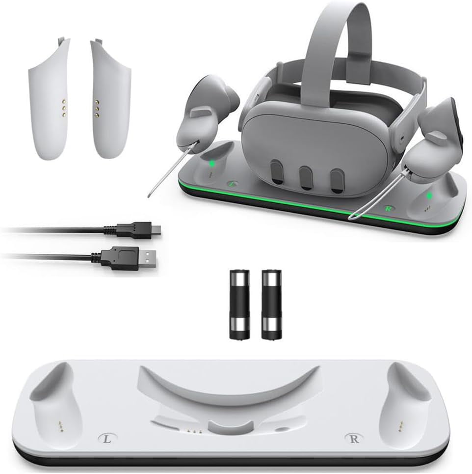 Charging Dock for Meta Quest 3 VR Glasses Grip Charger Docking Station ...