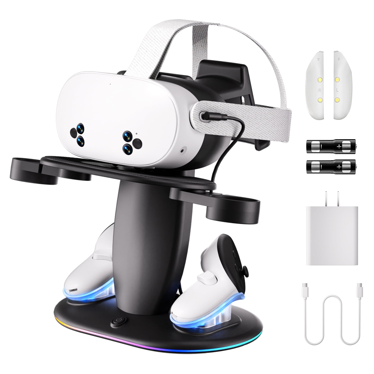Charging Dock for Meta Quest 3S/Quest 3/Quest 2 with RGB Light ...