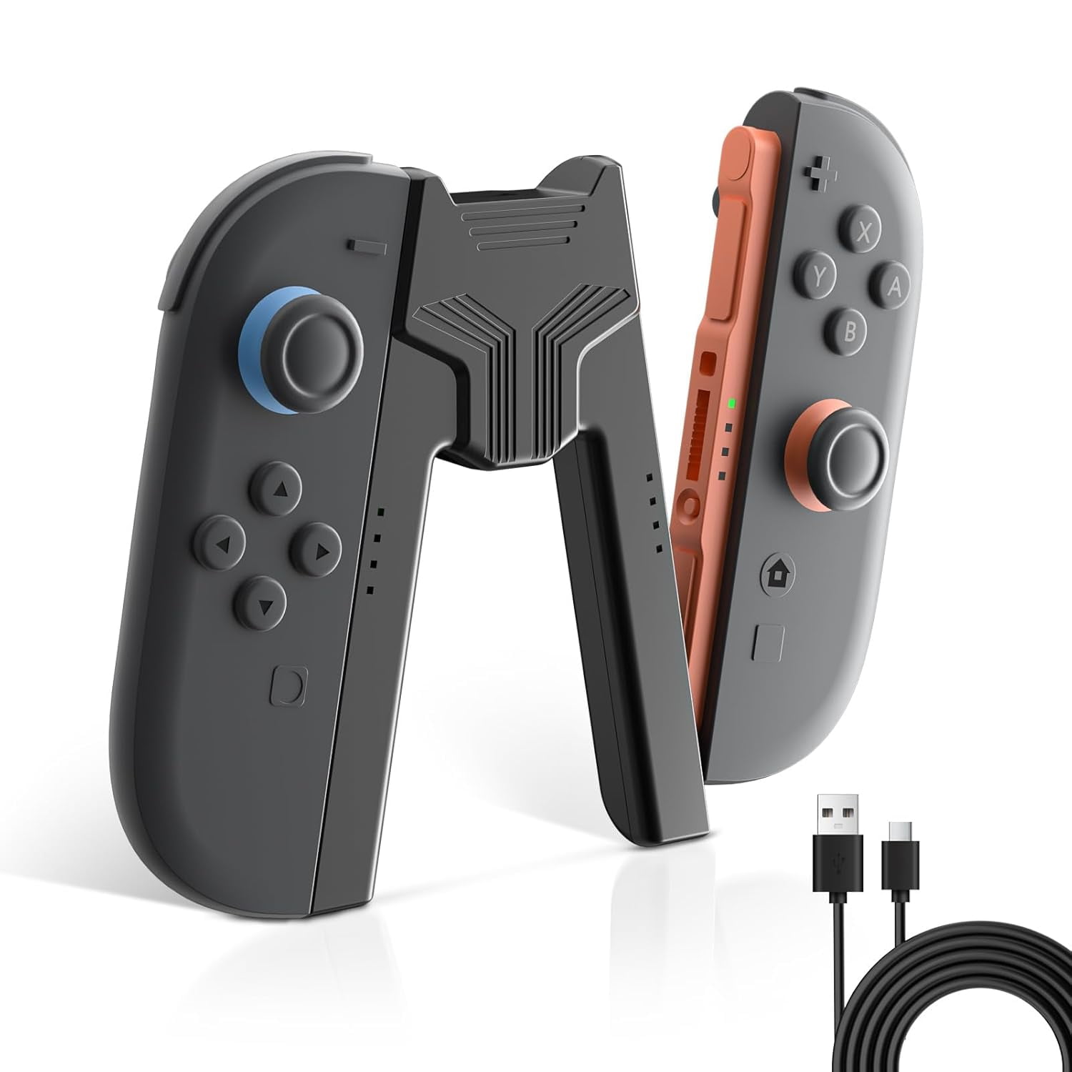Charging Grip for Switch 2 Joycon, V-Shaped Ergonomic Grip with LED ...