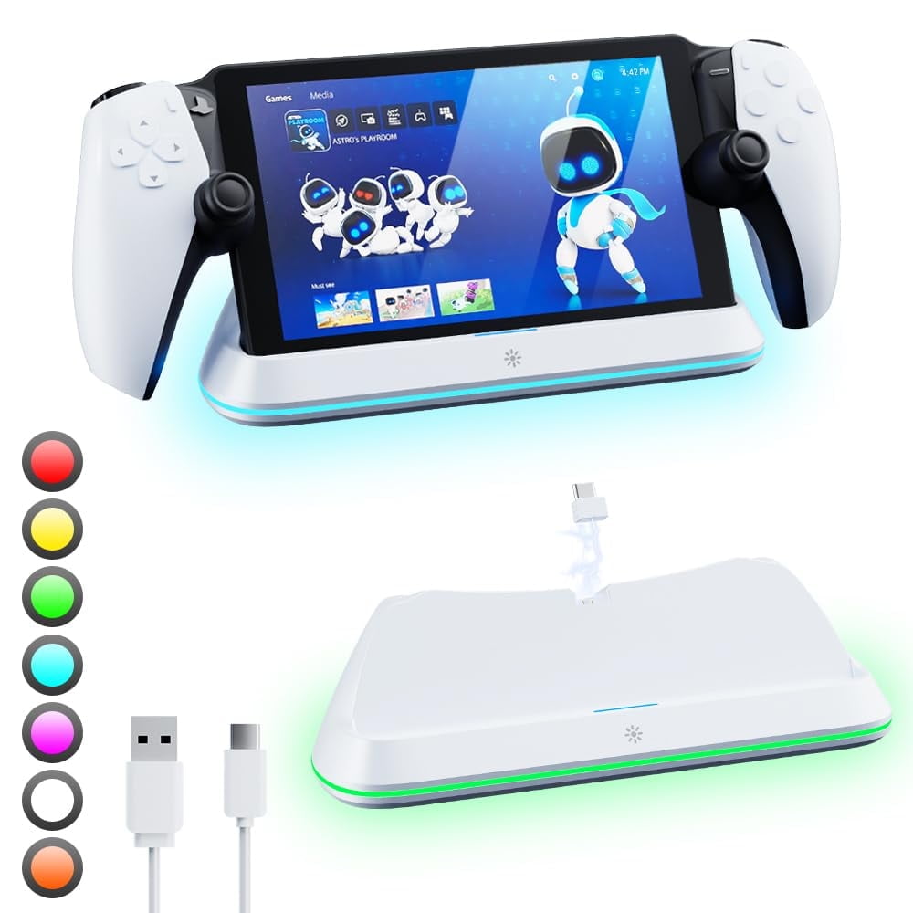 Charging Stand for PlayStation Portal,PS Portal Stand with 7 RGB Light ...