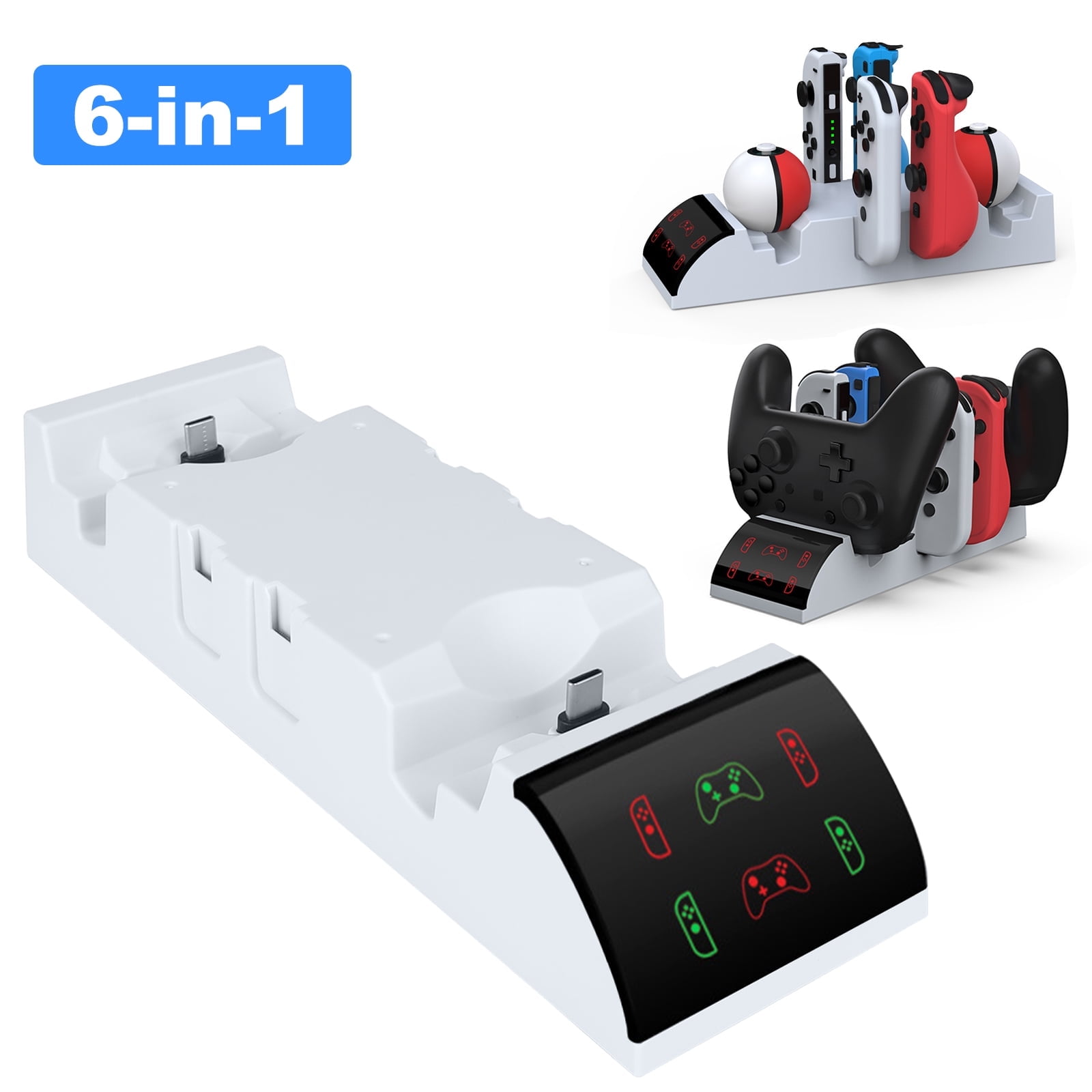 Charging Station Fit for Nintendo Switch/OLED/4 Joy-Cons/2 Pro ...