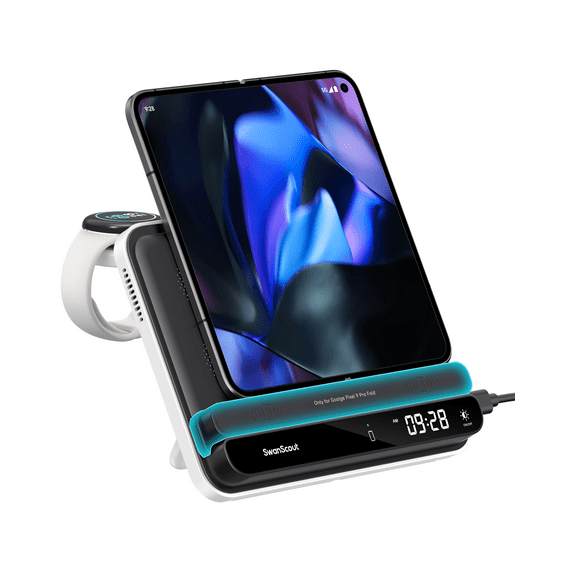 Charging Station for Pixel 9 Pro Fold/Pixel Fold/9 Pro/8 Pro/8a/7, Wireless Charger for Pixel ...
