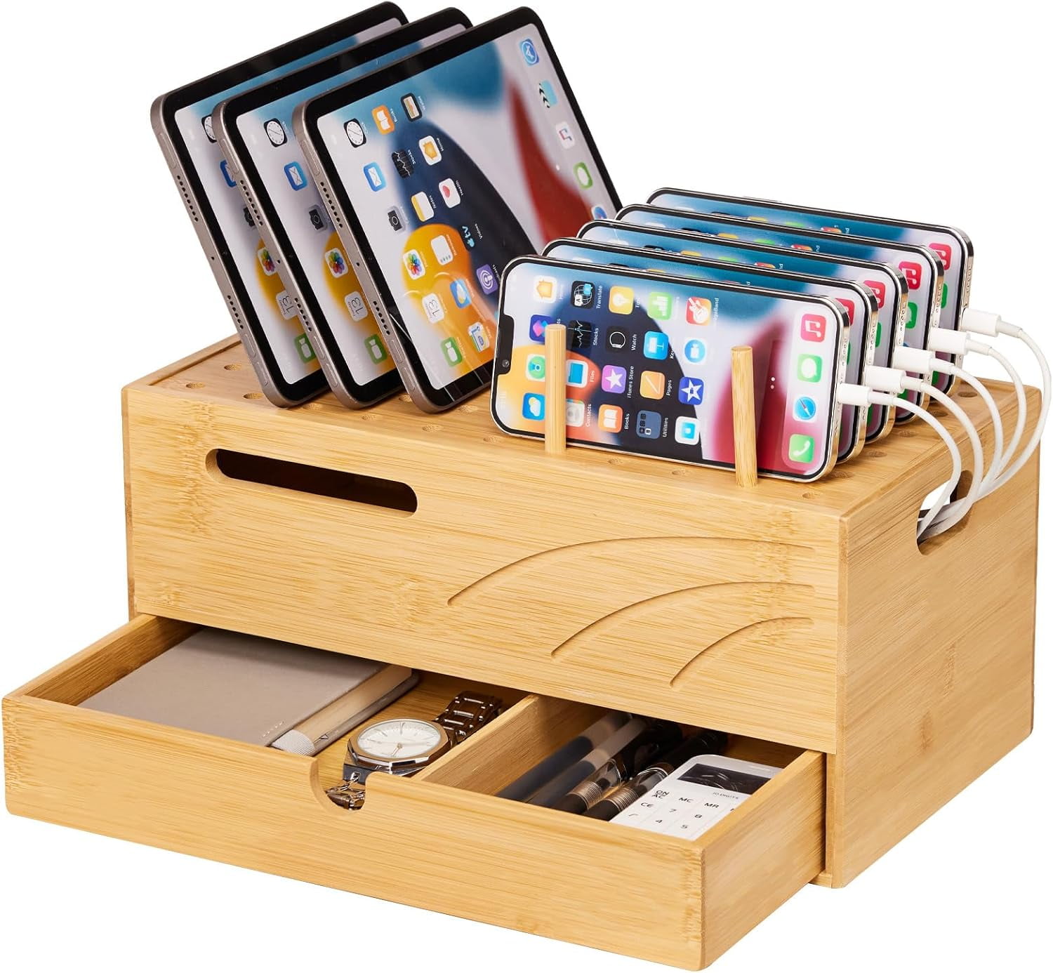Charging Station for Multiple Devices, Charger Station Organizer Desk ...