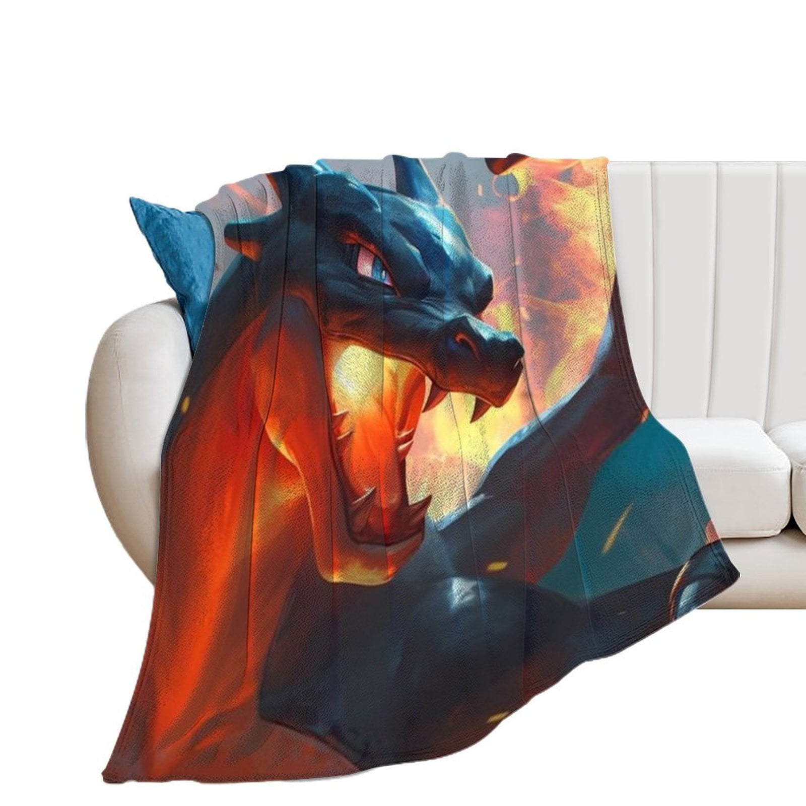 Chari-zard Throw Blanket Flannel Anime for Girls Boys Men Women Chari ...