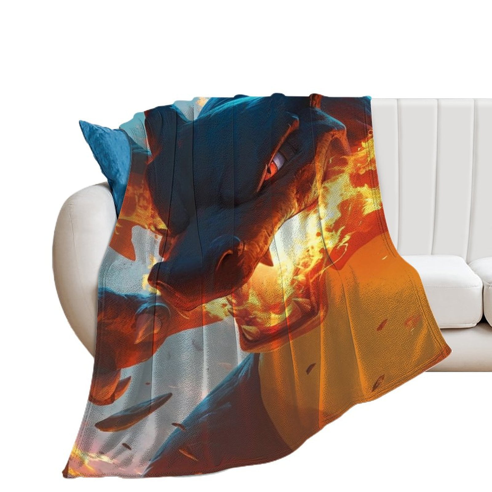 Chari-zard Throw Blanket Flannel Anime for Girls Boys Men Women Chari ...
