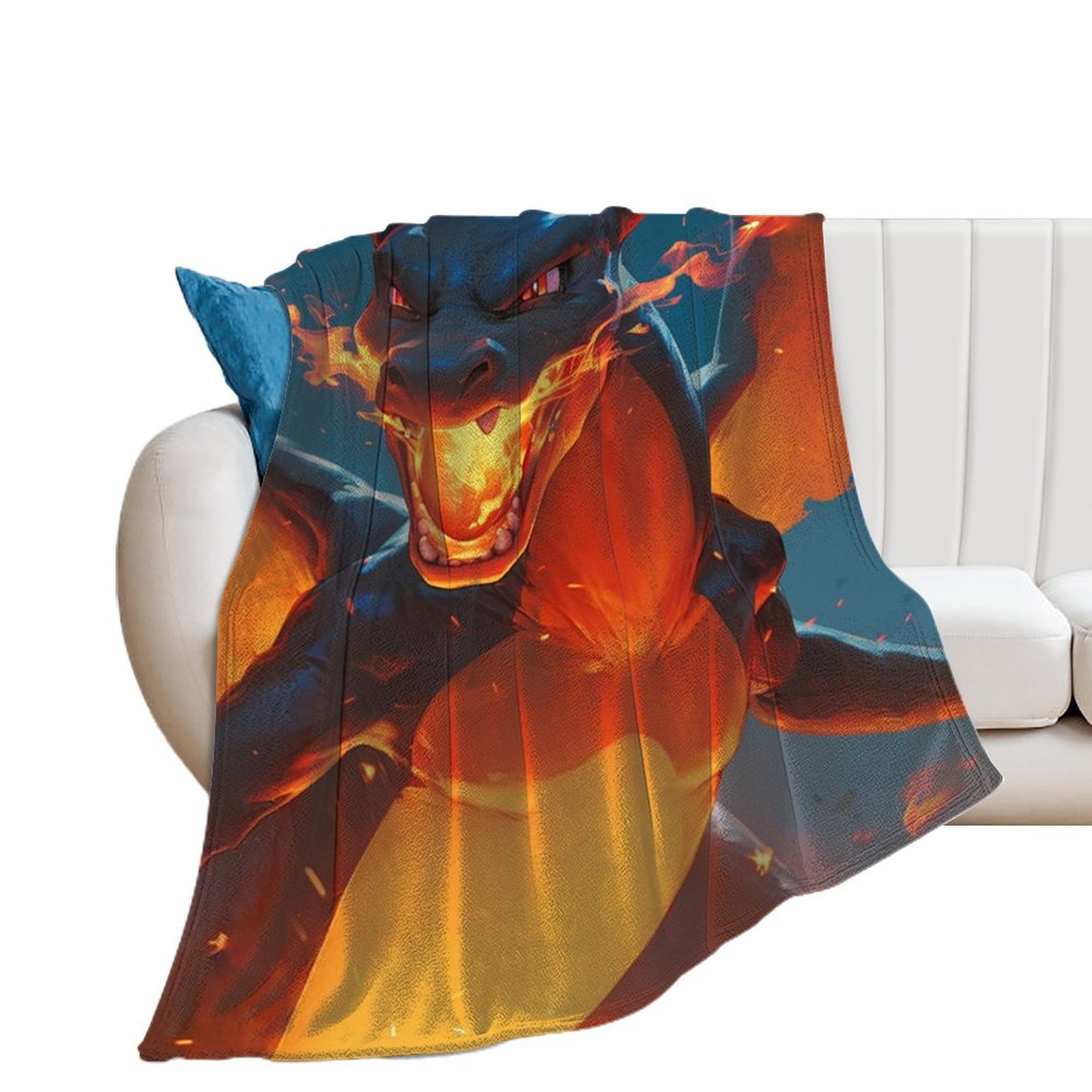Chari-zard Throw Blanket Flannel Anime for Girls Boys Men Women Chari ...