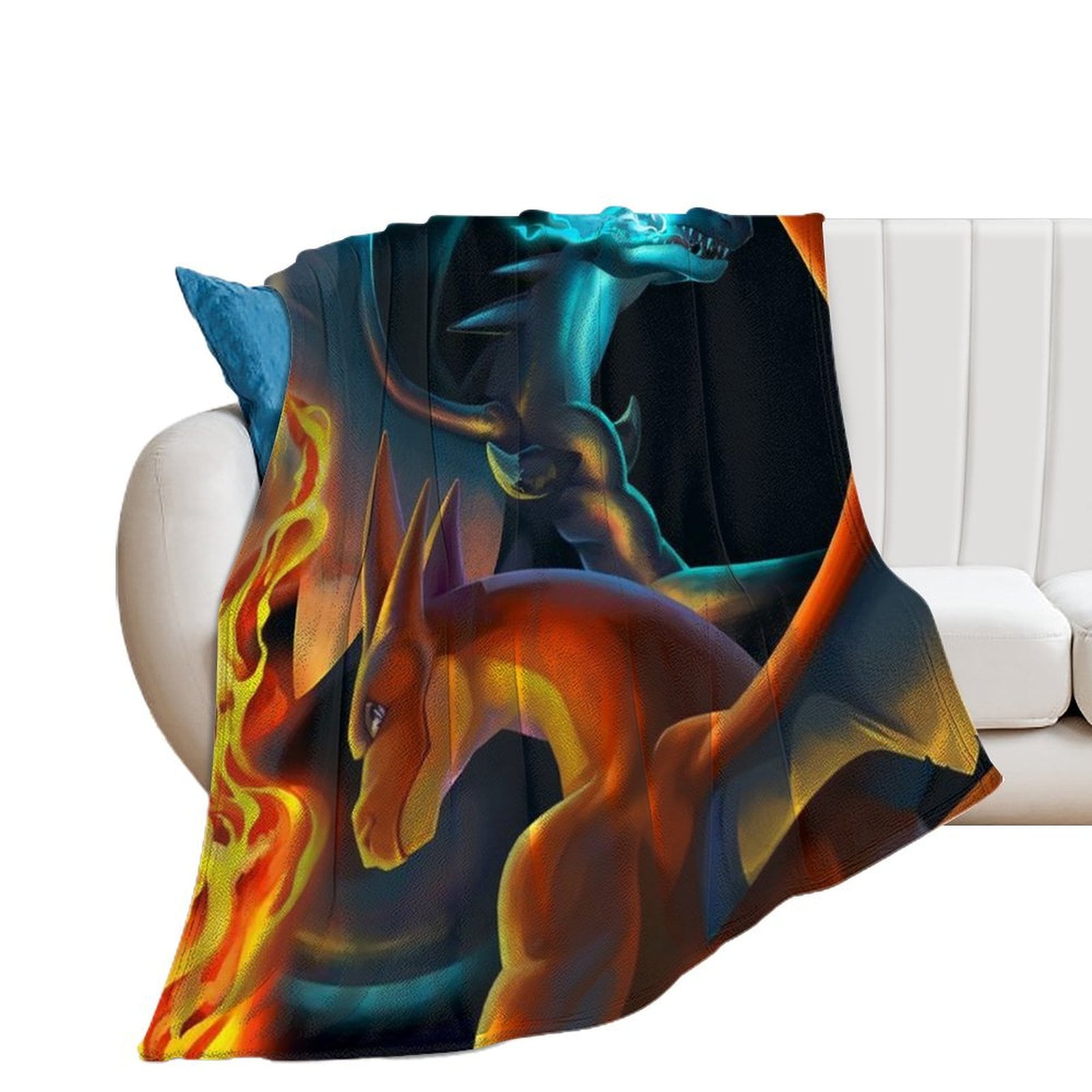 Chari-zard Throw Blanket Flannel Anime for Girls Boys Men Women Chari ...