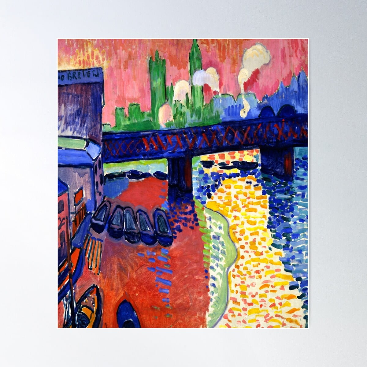 Charing Cross Bridge, London-Andre Derain Poster Wall Art, Modern Wall Decor For Living Room ...