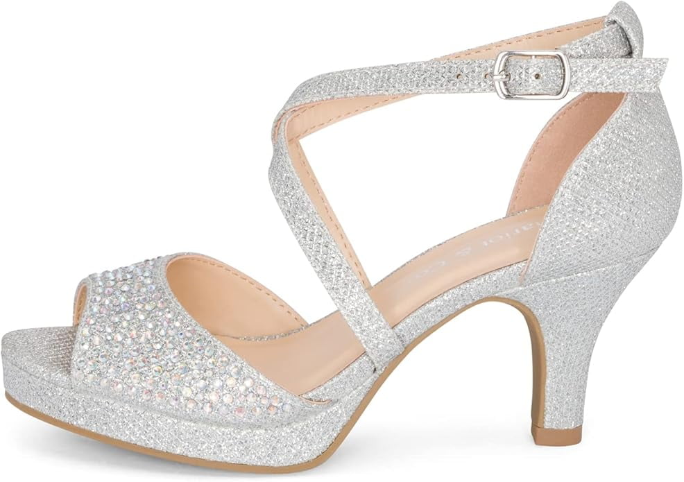 Chariot & Co Ginger-IIS - Girls' Rhinestone Strappy Open Toe Shimmer ...