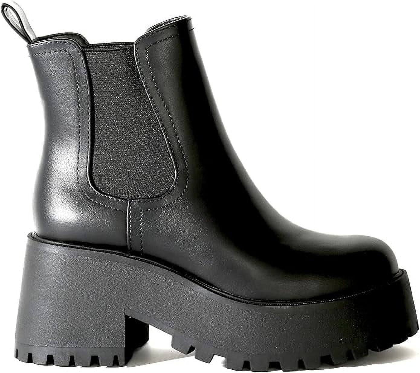 Chariot & Co: Lena- Women's Fashion Chunky Lug Sole Boot Round Toe ...