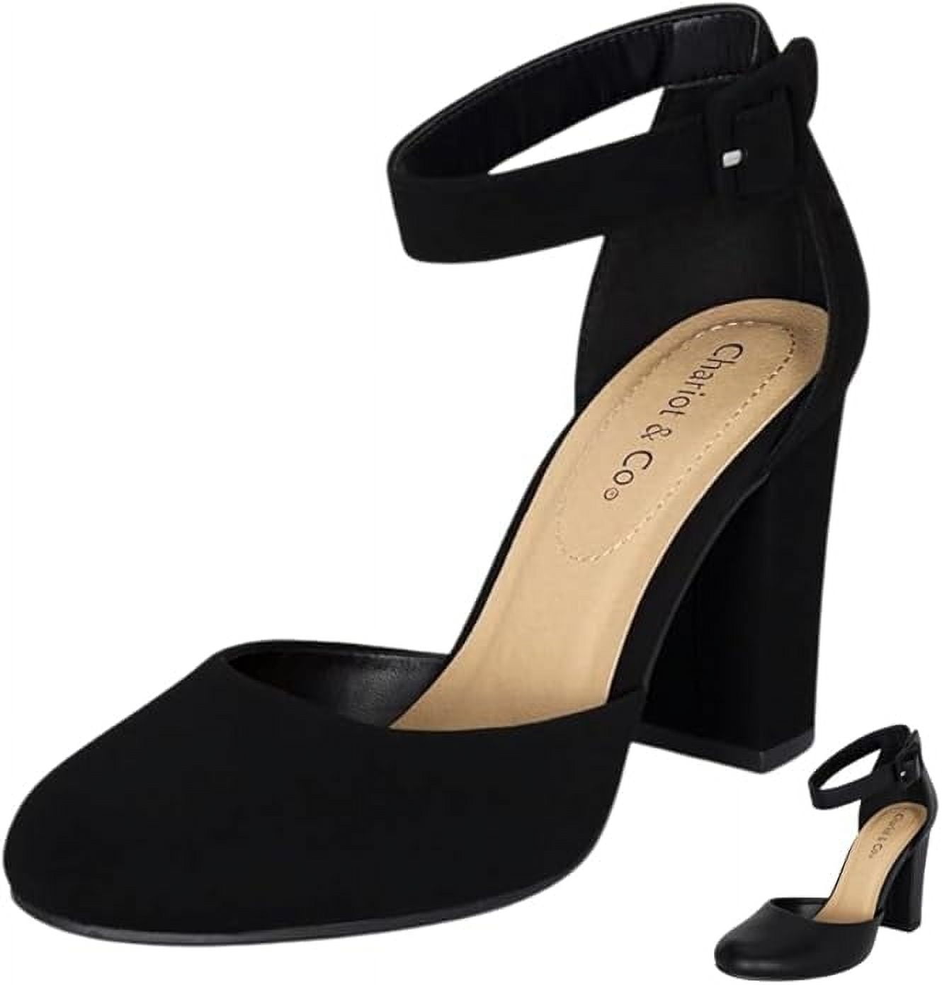 Chariot & Co: Posh- Women's Round Toe Ankle Strap Buckle High Heel ...