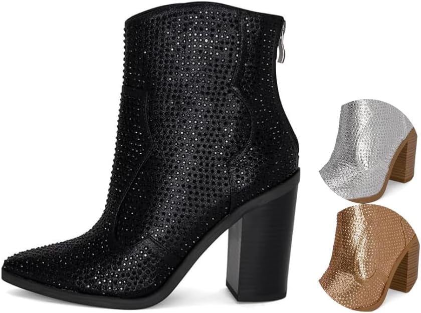 Chariot & Co: Wyatt- Womens Rhinestone Western Cowboy Sparkly Booties ...