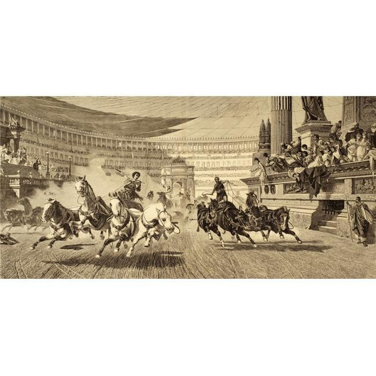 Chariot Race At Roman Games. After A Painting by Alejandro Wagner. From ...