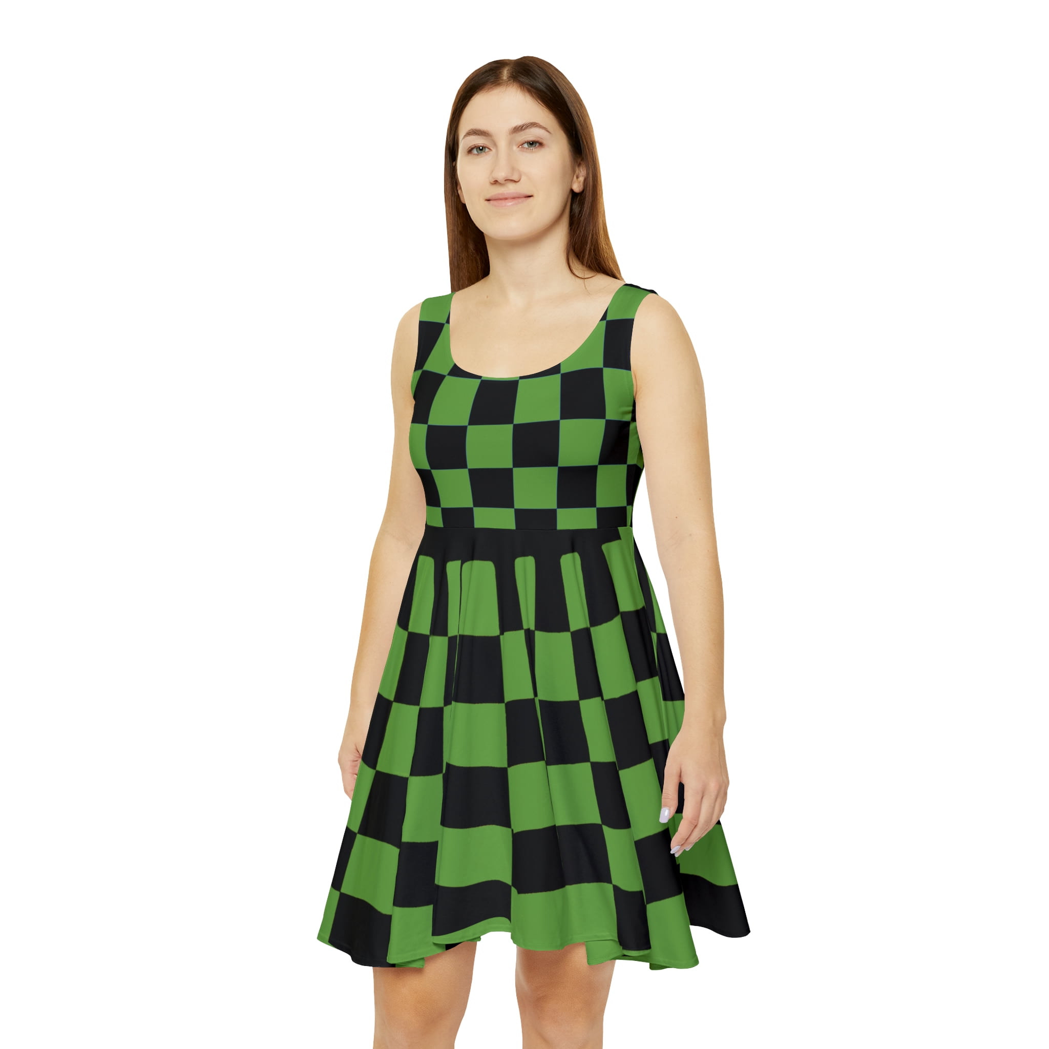 Charisma Girls Checker Board Black on Lt Green Women's Skater Dress ...