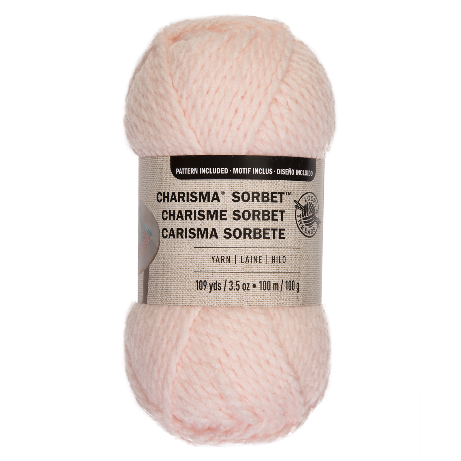 Charisma Sorbet Yarn by Loops & Threads - Solid Color Yarn for Knitting ...