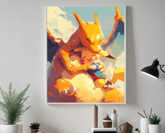 Charizard And Pikachu, Anime Poster NO FRAMED POSTER Home Decor ...