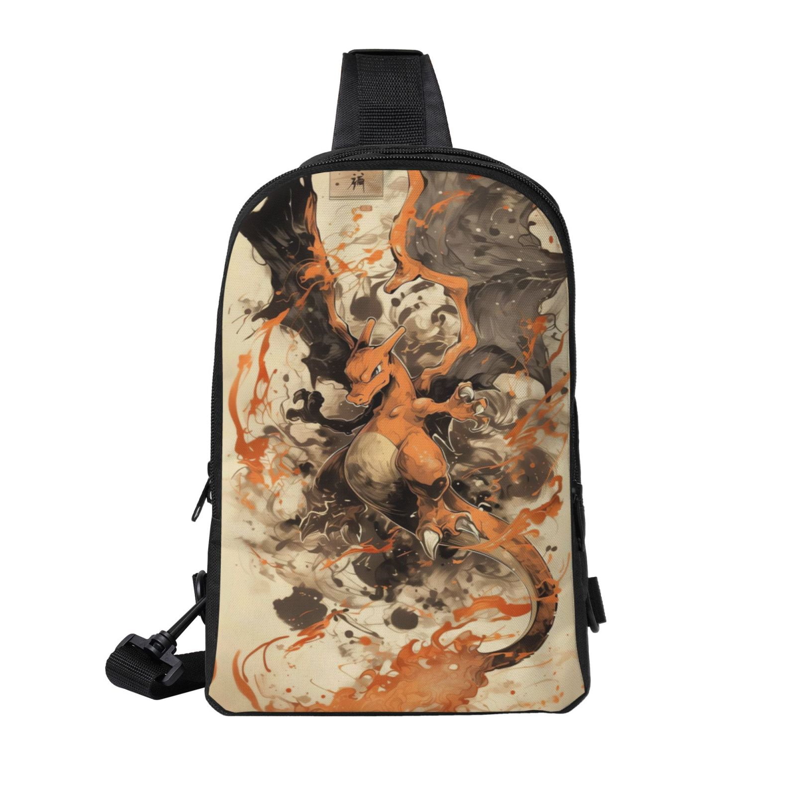 Charizard Chest Bag with Dual Pockets , Crossbody Shoulder Bag with ...