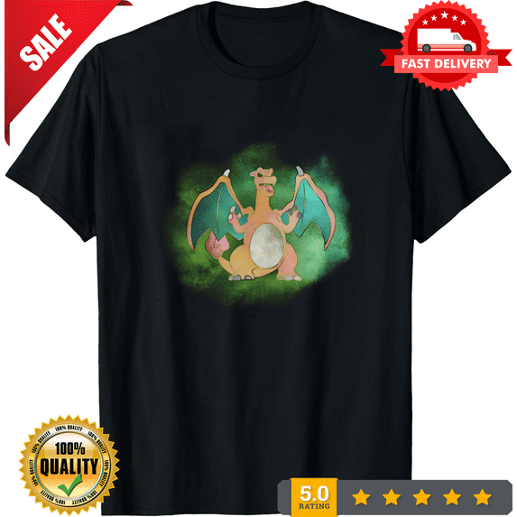 Charizard Galaxy Background T-Shirt Unisex Cotton TV Sizes Video Game ...