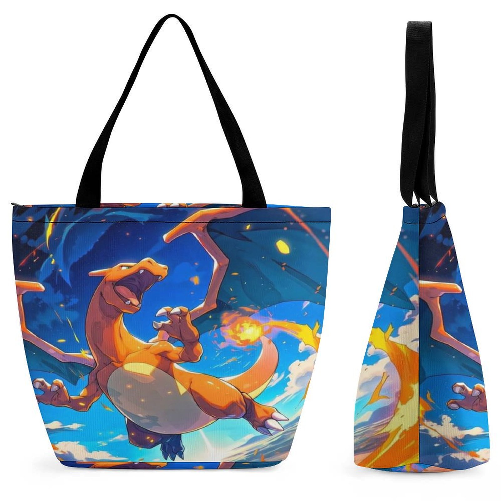 Charizard Handbag Anime Zipper Shopping Bag Charizard Merch - Walmart.com