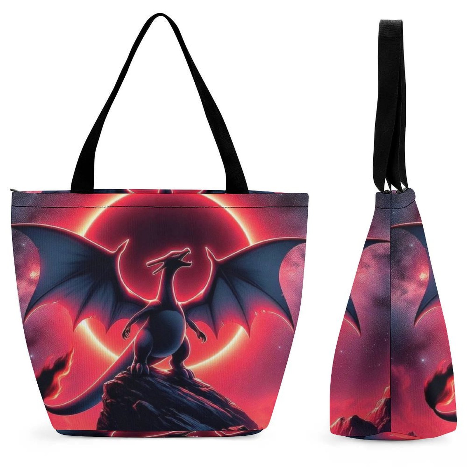 Charizard Handbag Anime Zipper Shopping Bag Charizard Merch - Walmart.com