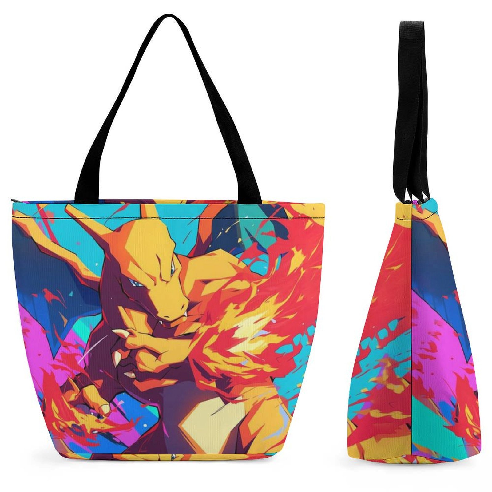 Charizard Handbag Anime Zipper Shopping Bag Charizard Merch - Walmart.com