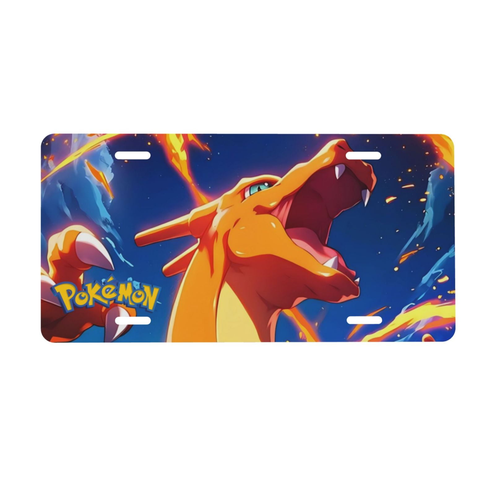 Charizard License Plate, Car Front License Plates With 4 Holes, Metal ...