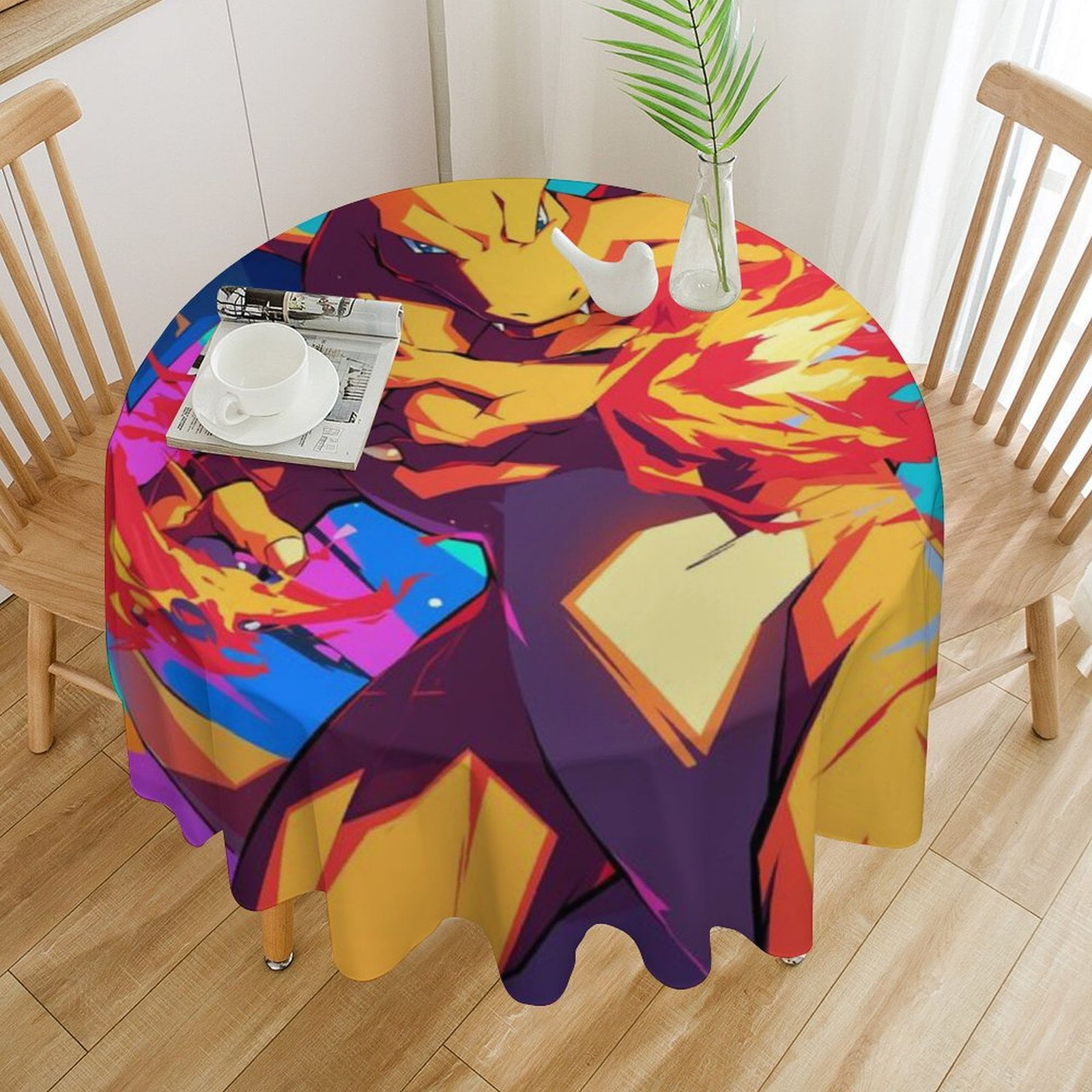 Charizard Tablecloth Anime for Dining Table Picnic Gift 70x70in ...