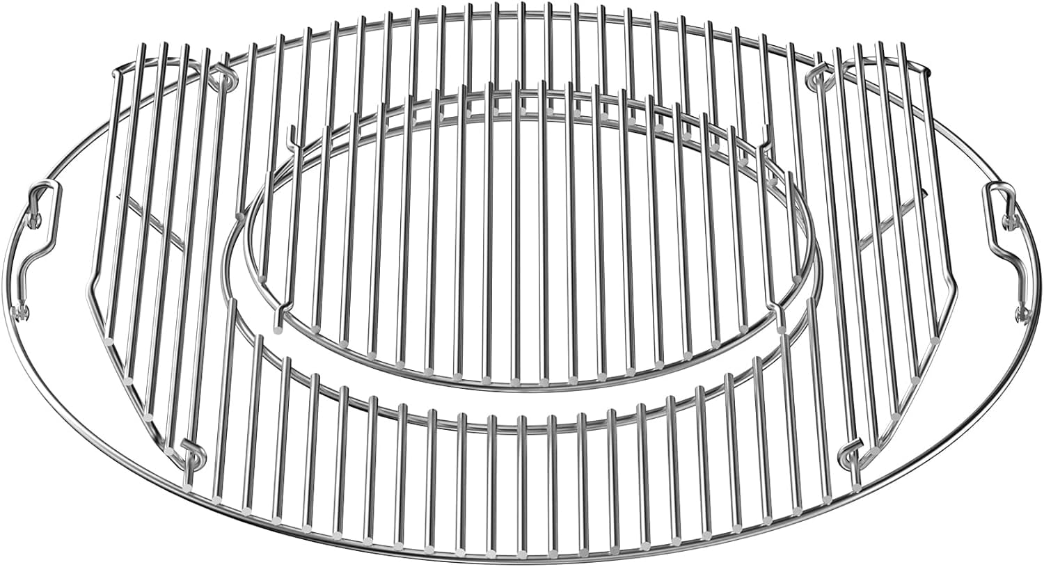 Charkettle Stainless Steel Double-Side Hinged Grill Grid with Handle ...