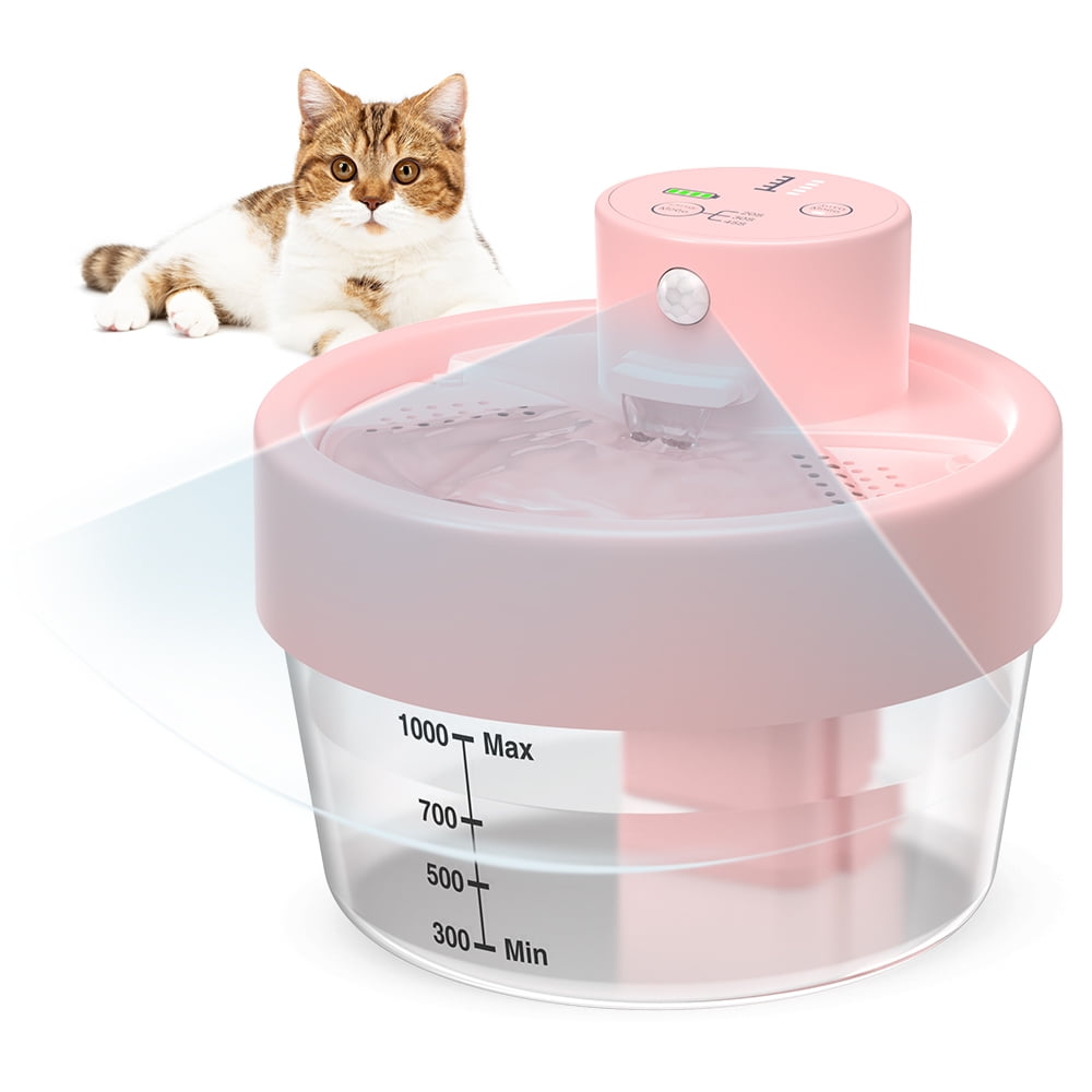 Charkool 1L Rechargeable Pet Fountain, Automatic Cat Water Fountain ...