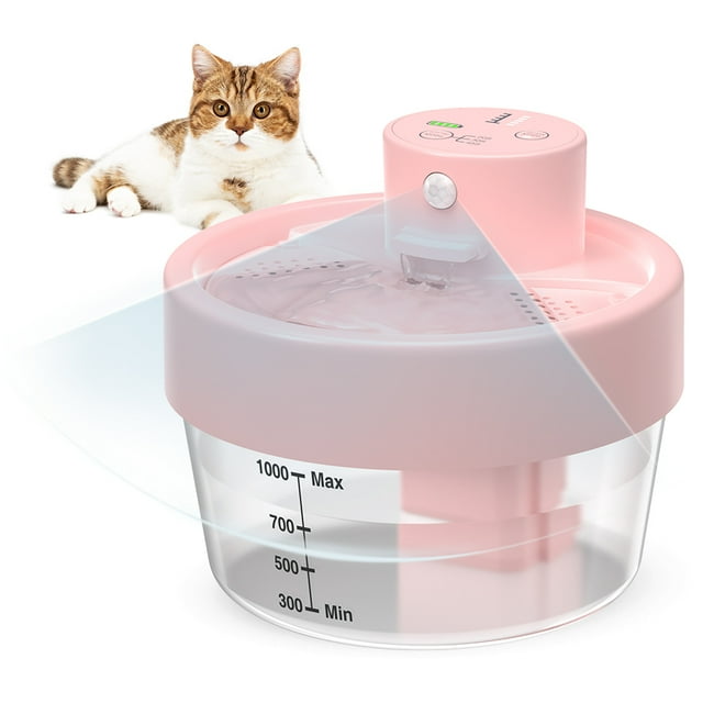 Charkool 1L Rechargeable Pet Fountain, Automatic Cat Water Fountain ...