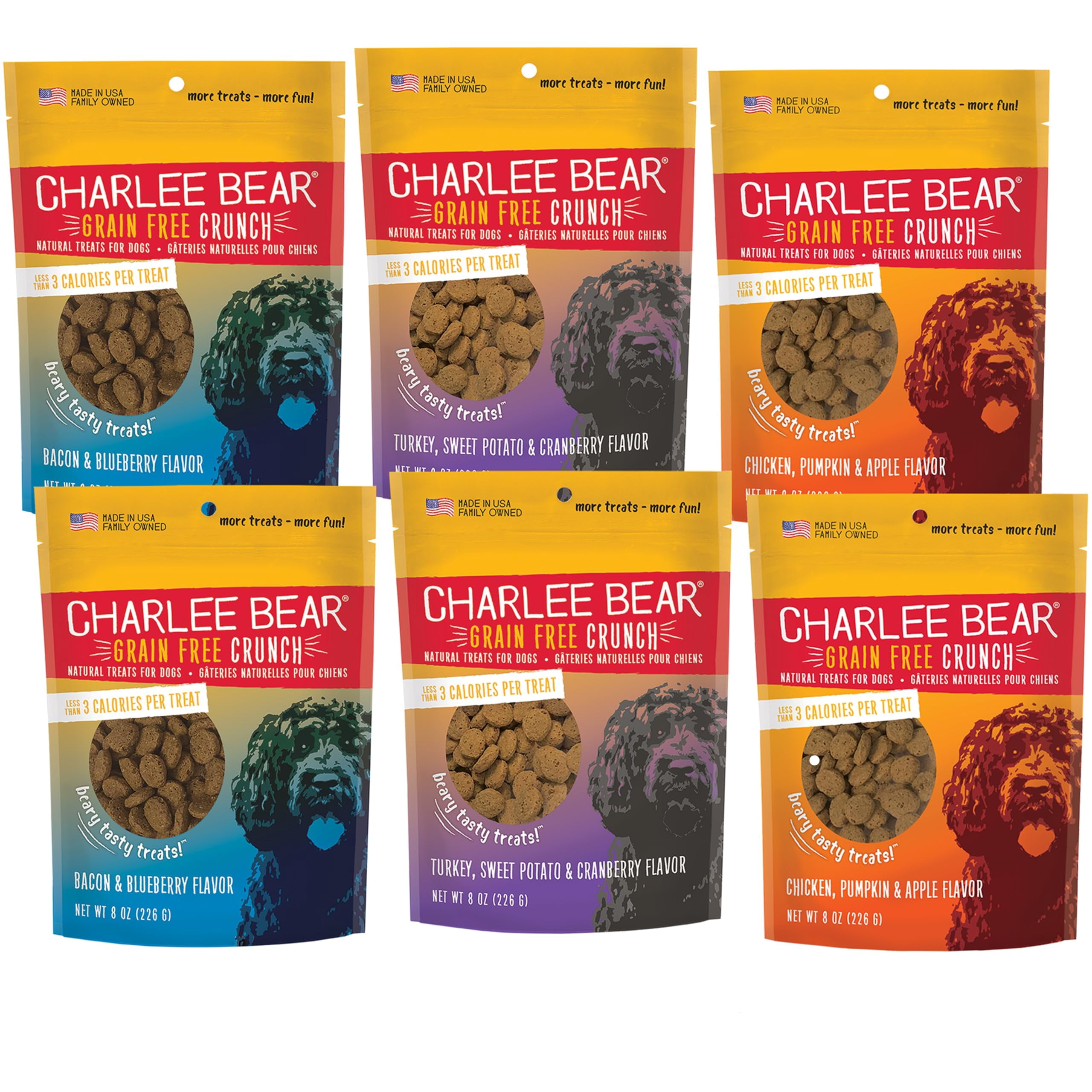 Charlee Bear Bear Crunch DHF10 Variety Pack (6 Pack), 8 oz - Walmart.com