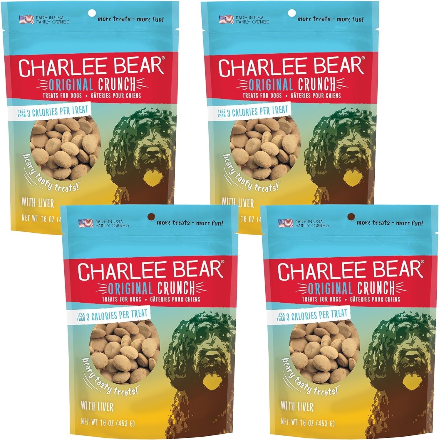 Charlee Bear Original Dog Treats – Chicken Liver Flavor, 16 oz. (4-Pack ...