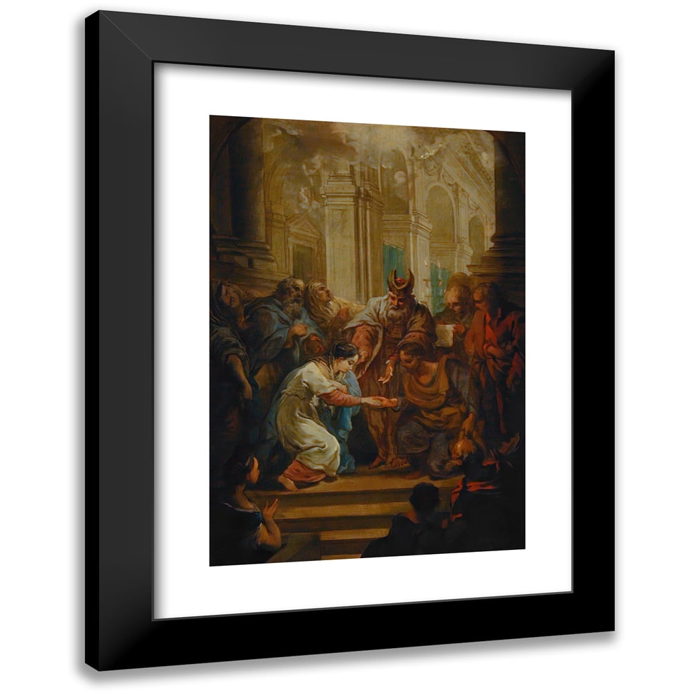 Charles-André van Loo 11x14 Black Modern Framed Museum Art Print Titled - The Marriage of the ...