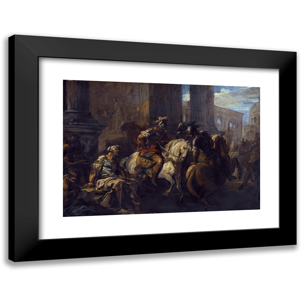 Charles-André van Loo 14x11 Black Modern Framed Museum Art Print Titled - Belisarius Begging at ...
