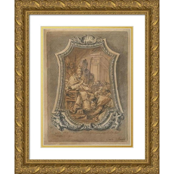 Charles-André van Loo 14x18 Gold Ornate Wood Frame and Double Matted ...