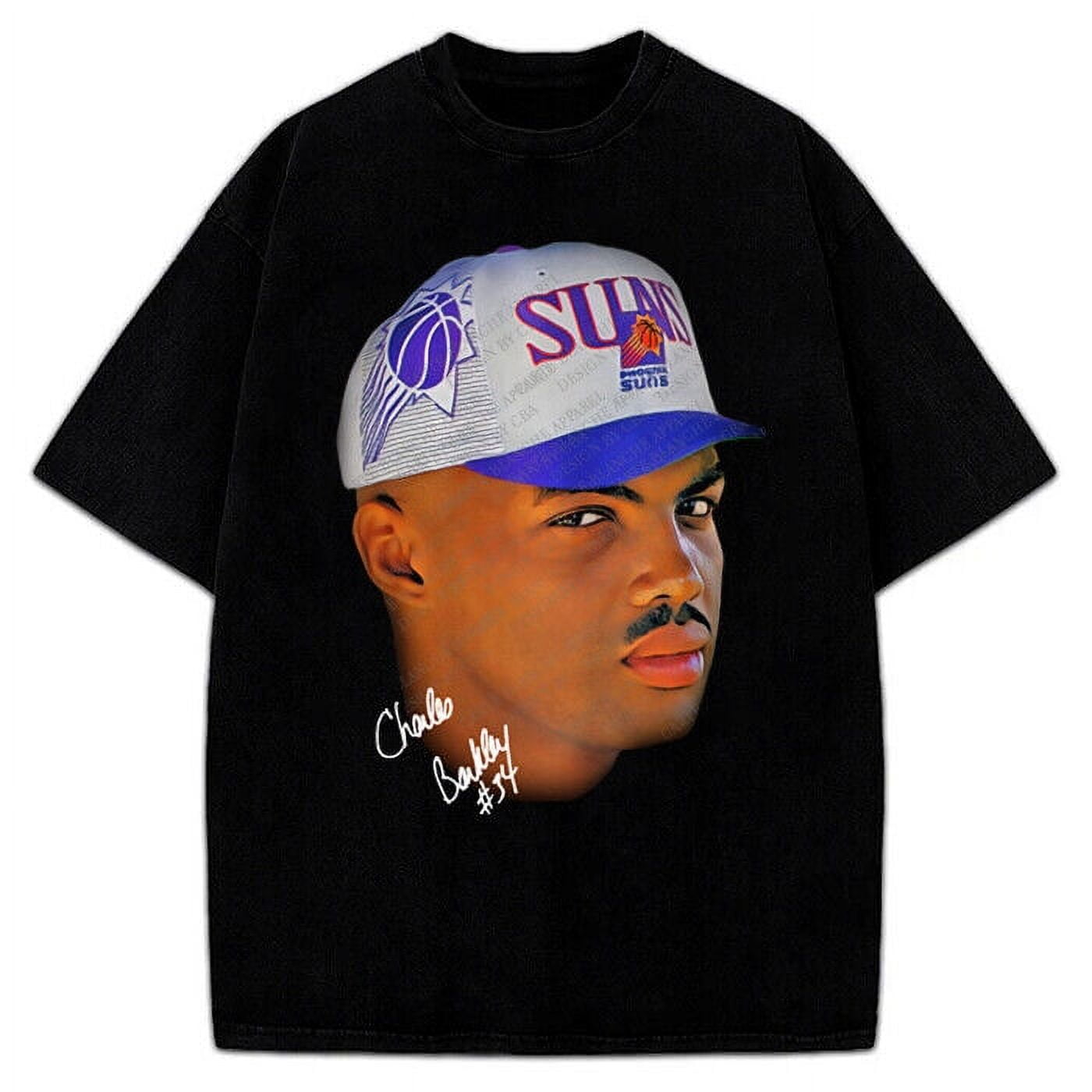 Charles Barkley T-Shirt Young Sir Charles Phoenix Not A Role Model Graphic Tee - Walmart.com