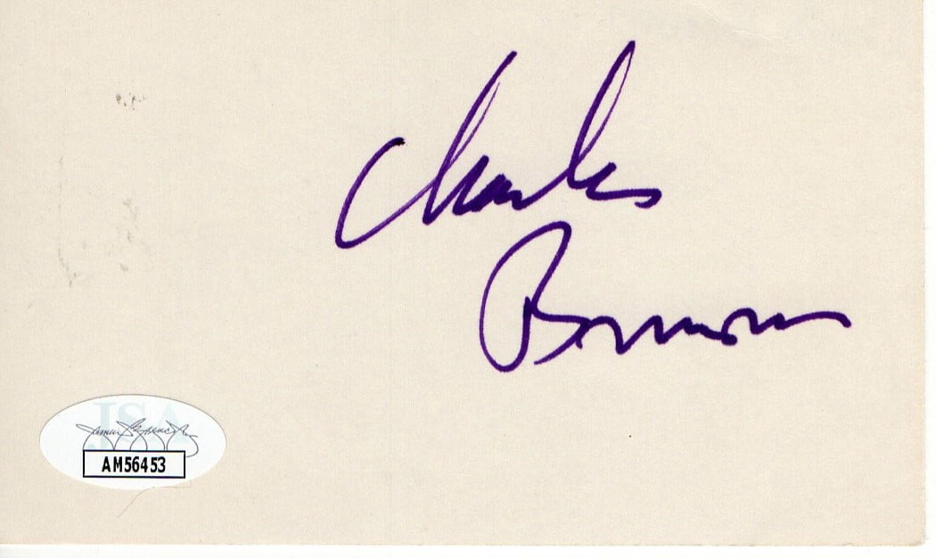 Charles Bronson Autographed Index Card Magnificent Seven Death Wish JSA ...