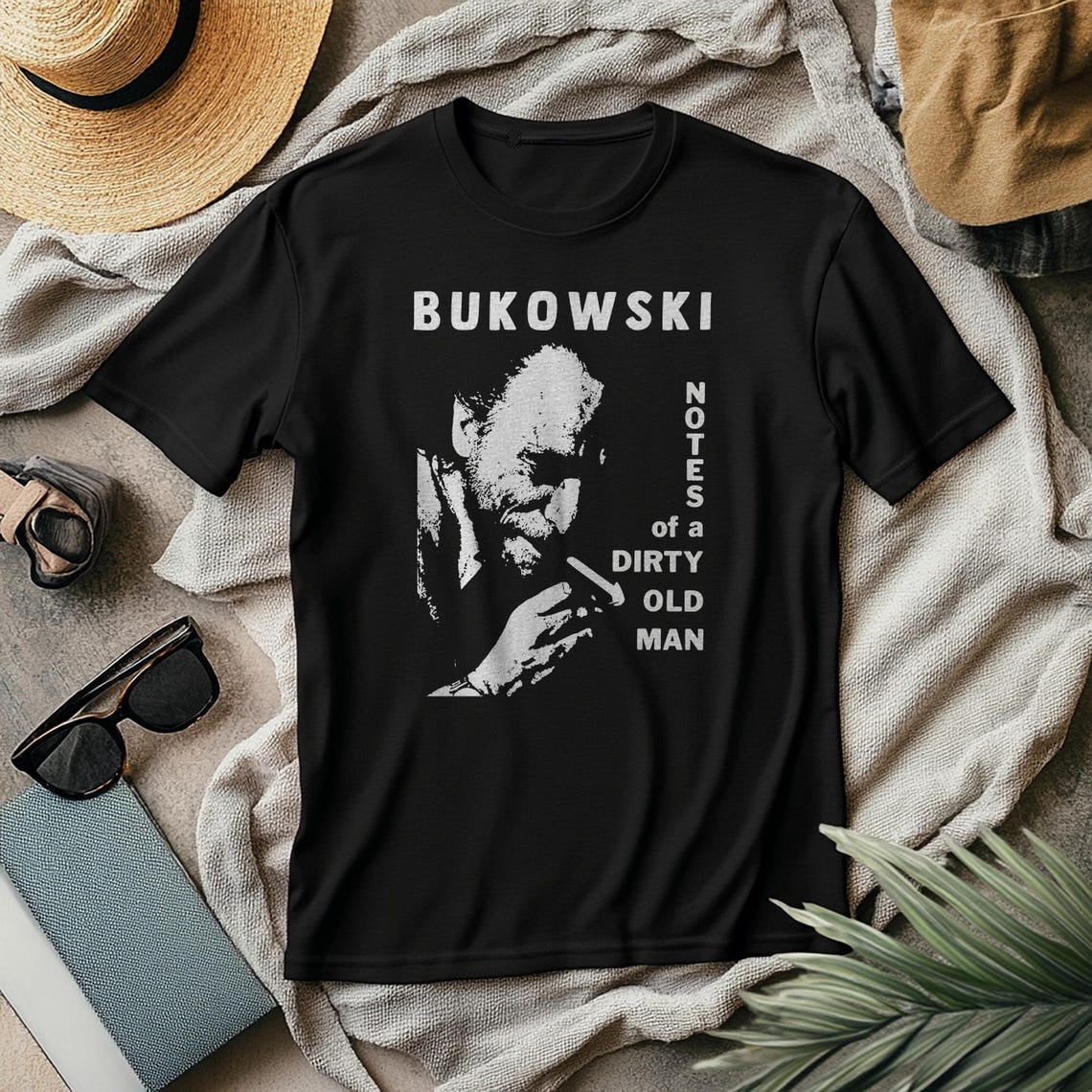 Charles Bukowski T shirt screen print short sleeve black shirt cotton ...