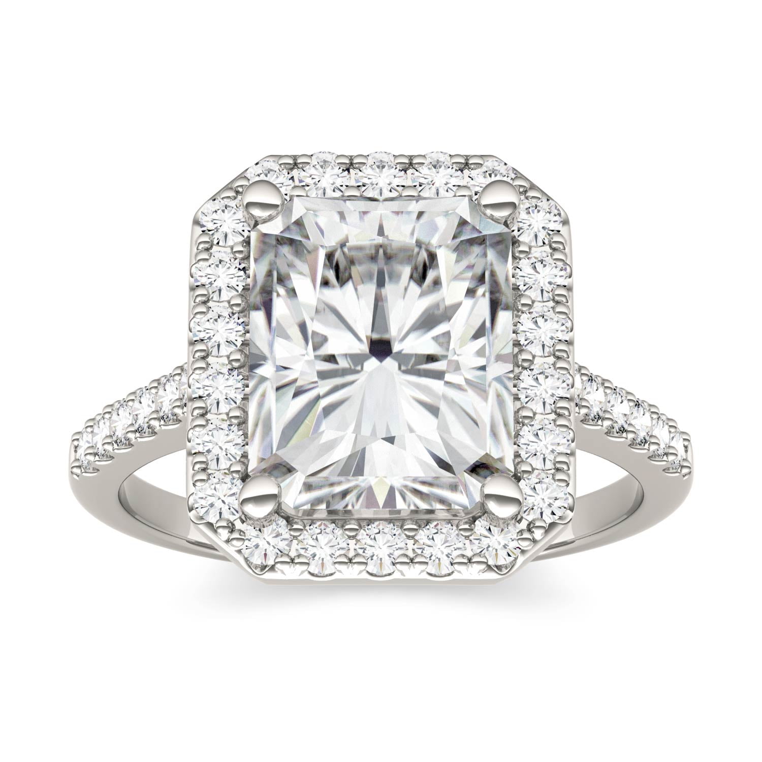 Charles & Colvard 14K White Gold Moissanite 10x8mm Radiant Engagement ...