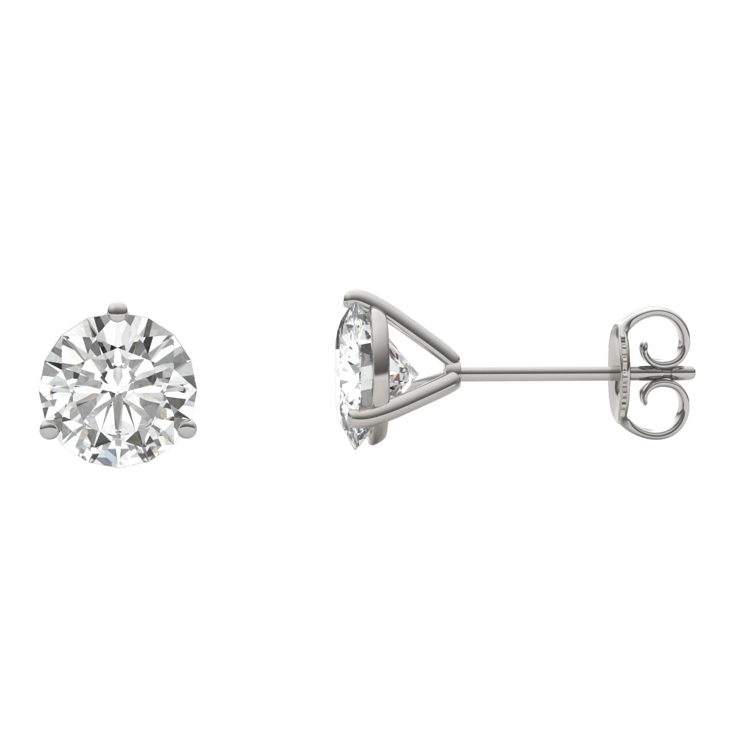 Charles & Colvard 14K White Gold Moissanite 6mm Round Stud Earrings 1 ...