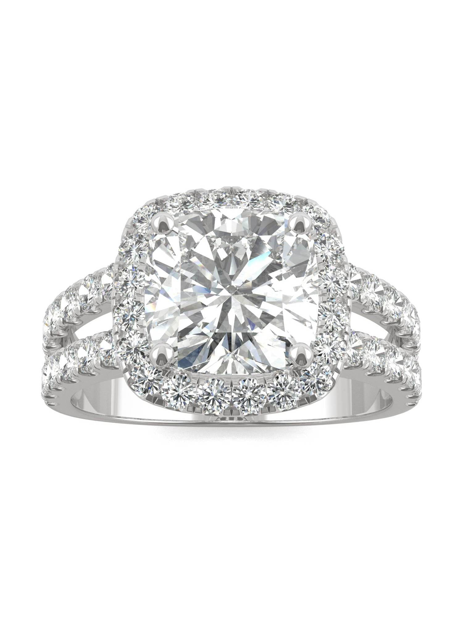 Charles & Colvard 14K White Gold Moissanite 9mm Cushion Engagement Ring ...