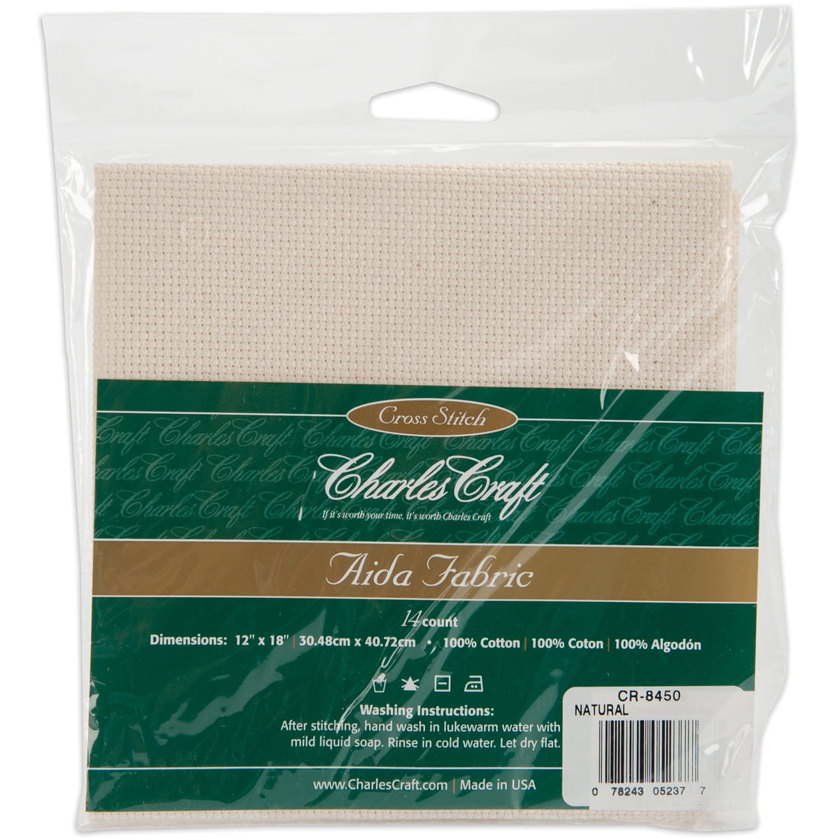 Charles Craft Gold Standard Aida 14 Count 12"X18" Natural - Walmart.com
