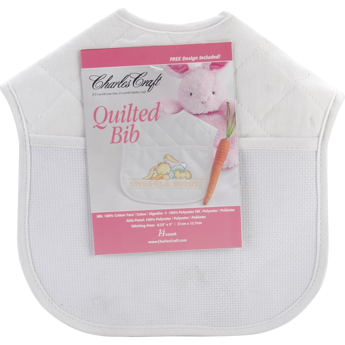 Charles Craft Quilted Baby Bib 14 Count 9"X9"-Solid White - Walmart.com