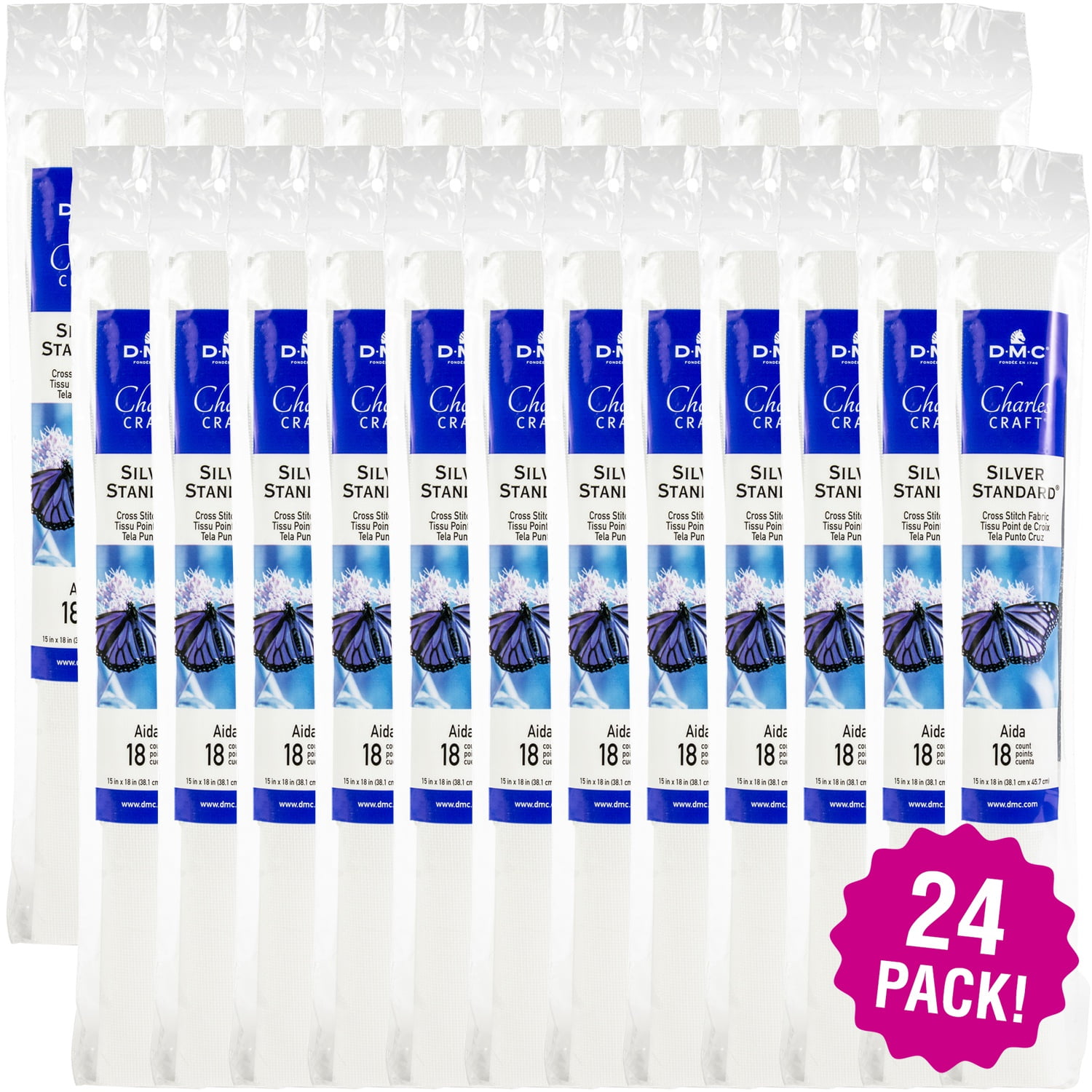 Charles Craft Silver Label Aida 18 Count 15"X18" Soft Tube, Multipack ...